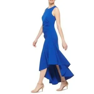 Eliza J | Dresses | New Eliza J Cobalt Blue Asymmetrical Ruffle Hem ...
